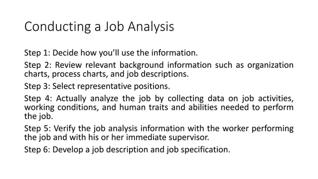 Job analysis | PPT