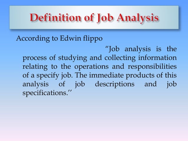Job analysis PPT | PPTX | Careers