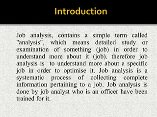 Job analysis | PPTX