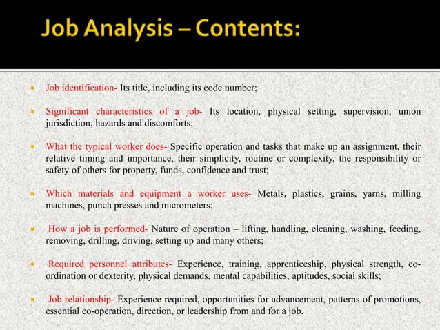Job analysis | PPT