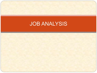 JOB ANALYSIS ppt for management students | PPTX