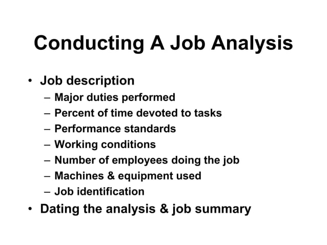 Job analysis in Human resources management | PPT