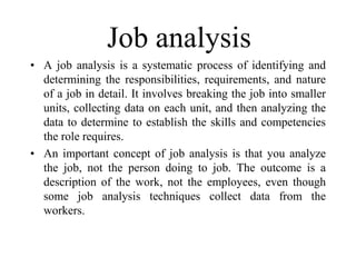Job analysis in Human resources management | PPT