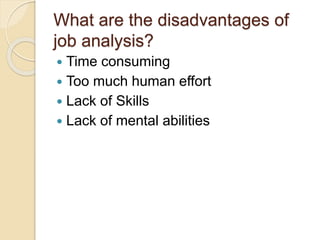 Job Analysis presentation in human resource management | PPT