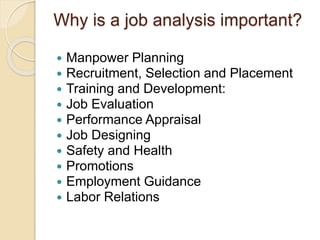Job Analysis presentation in human resource management | PPT