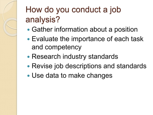 Job Analysis presentation in human resource management | PPT
