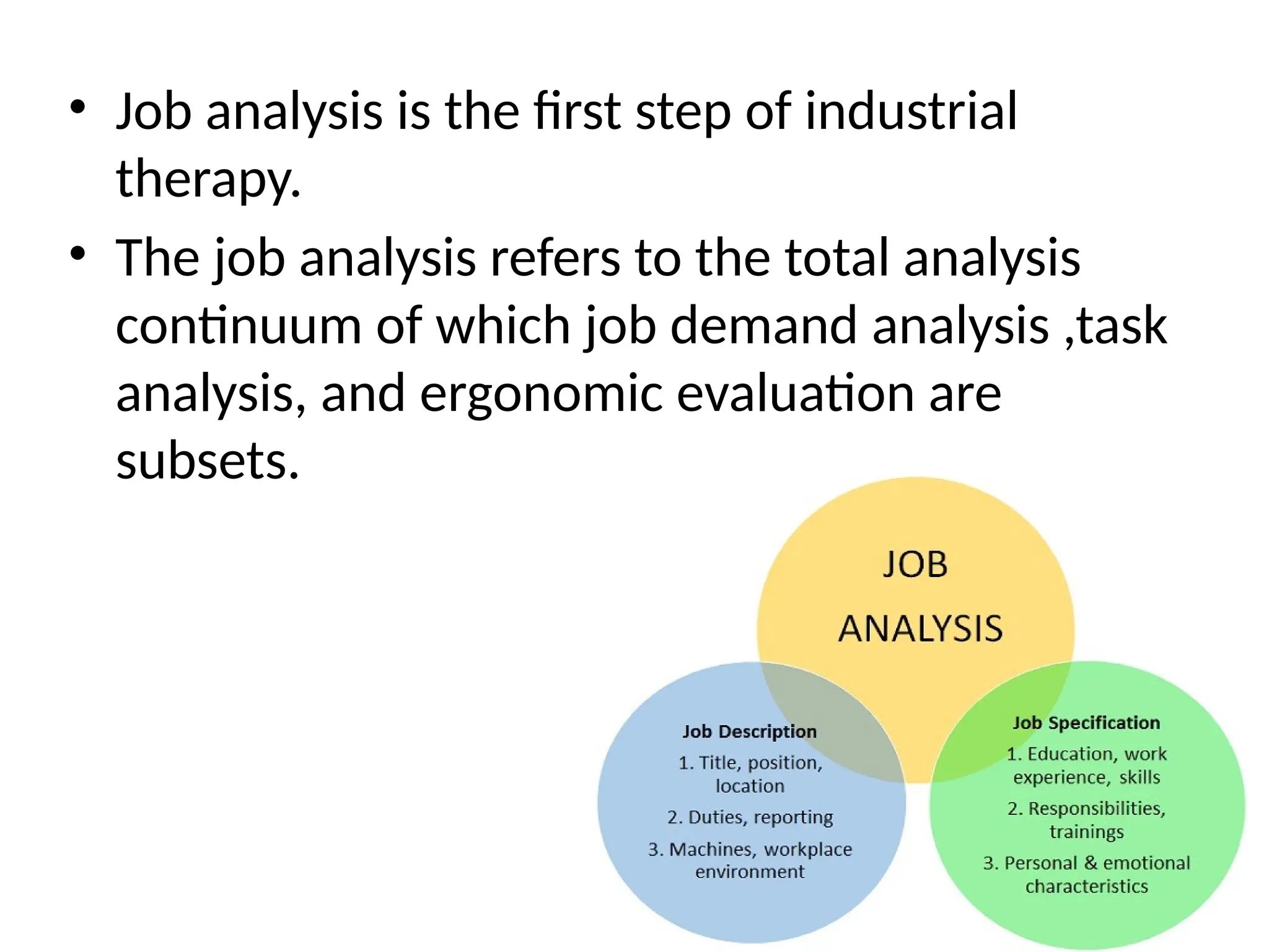 Job analysis. Industrial health Rehabilitation | PPTX
