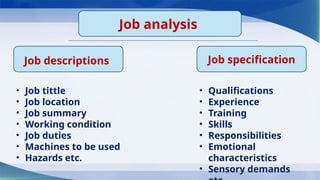 Job analysis and design, job description and job specification.pptx