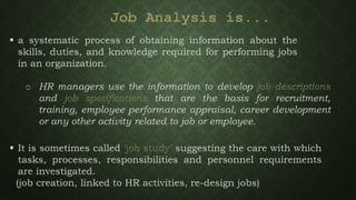 Job analysis (HRM) | PPTX | Resume Writing and Advice | Job Search