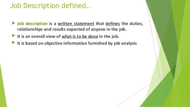 Job analysis and job description