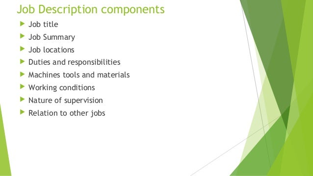 Job analysis and job description