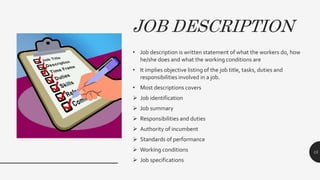 Job analysis and job description | PPTX