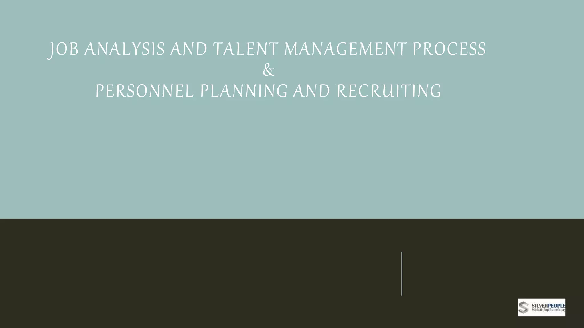 Job analysis and talent management process, personnel planning and ...