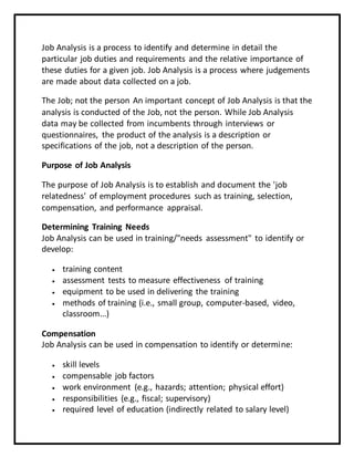 Job analysis | DOCX