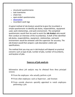 Job analysis | DOCX