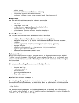 Job analysis ccp | DOCX