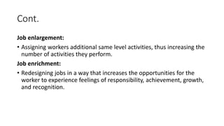 Job analysis & contengency | PPT