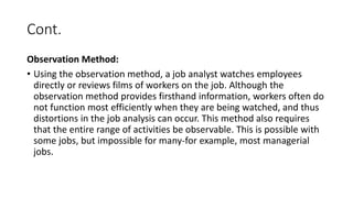 Job analysis & contengency | PPT