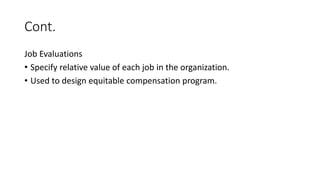 Job analysis & contengency | PPT