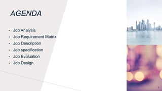 Job analysis, Design, specification description and evaluation.pptx