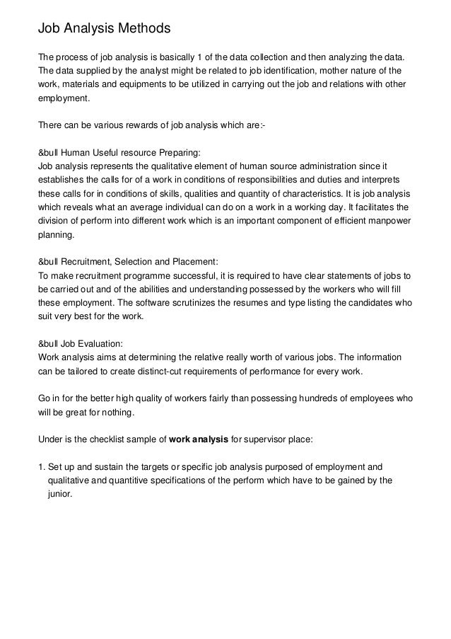 Job Analysis Methods