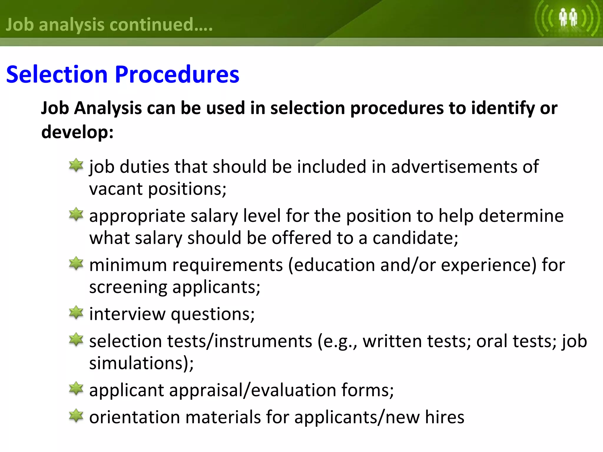 Job analysis, job design, job specification | PPT