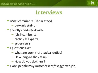 Job analysis, job design, job specification | PPT