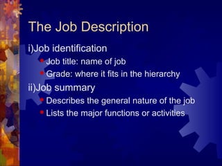 Job analysis | PPT
