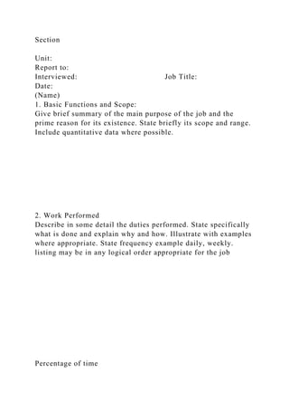 JOB ANALYSIS Outline of Job Analysis Job analysis is the syste.docx