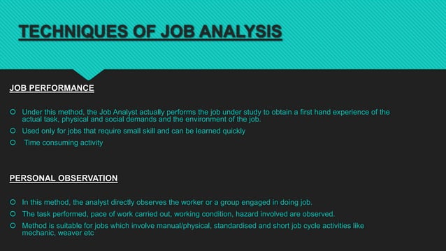 Job analysis ppt | PPT