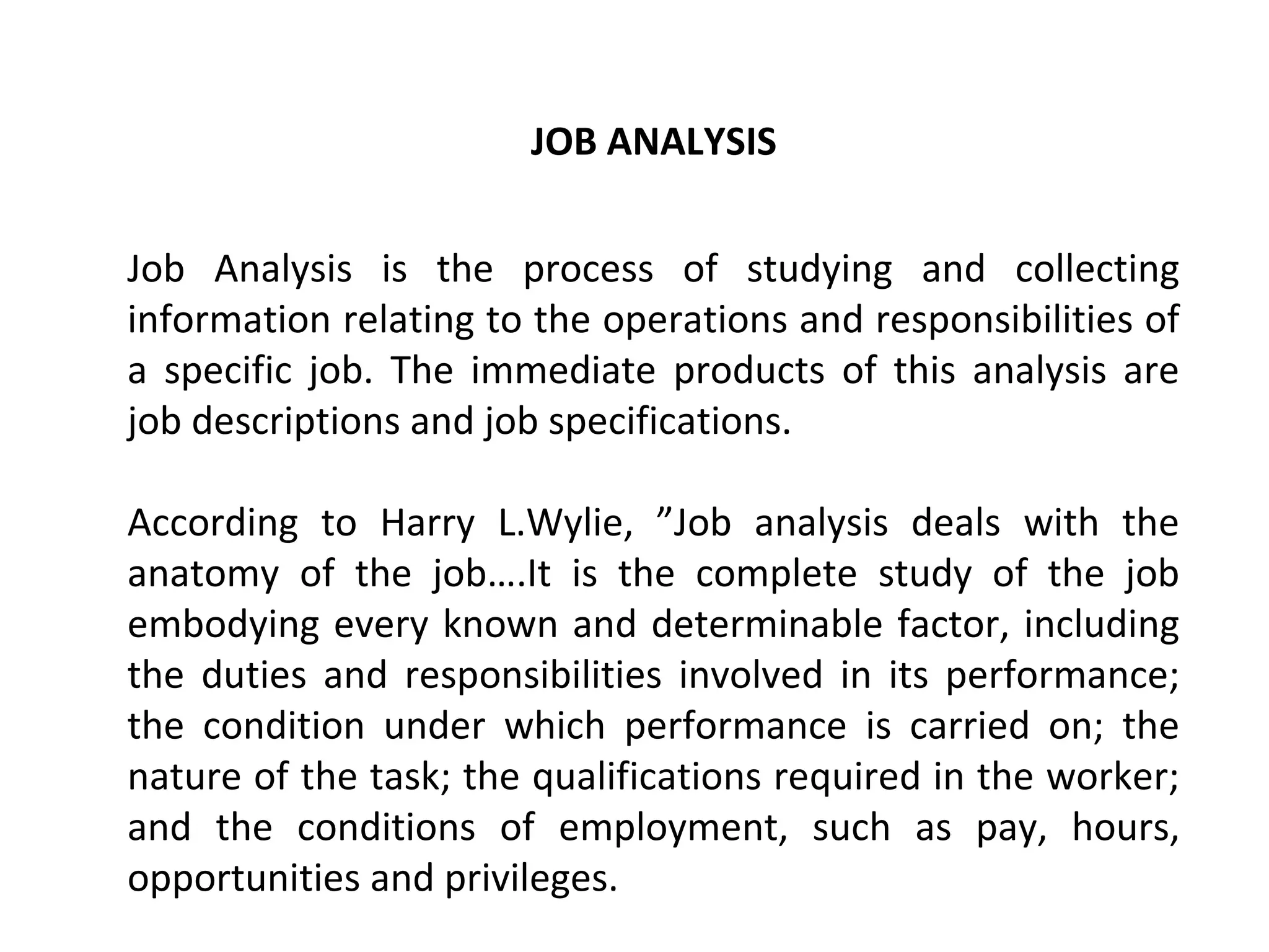 Job analysis ppt tm | PPT