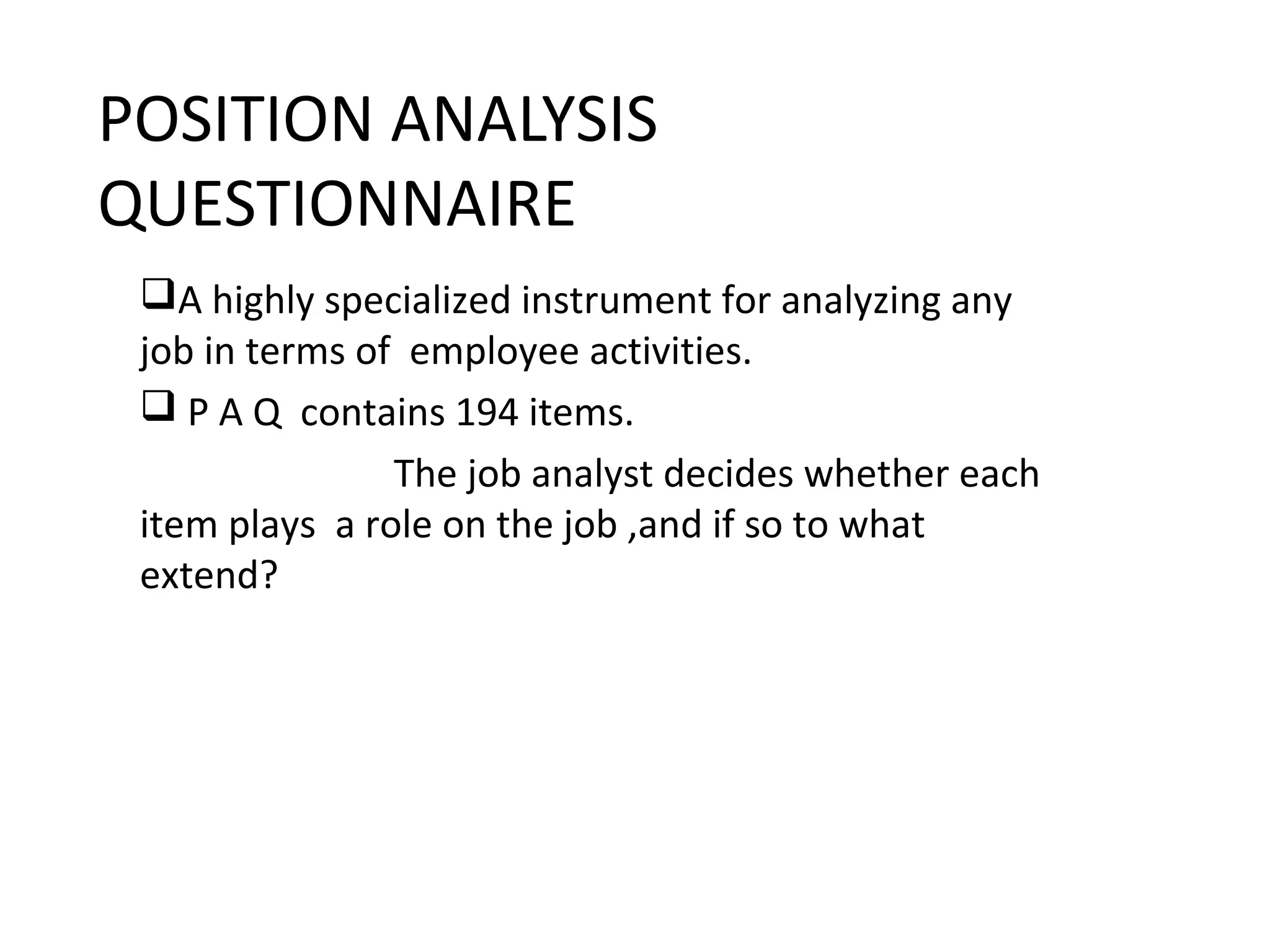 Job analysis presentation 123 | PPT