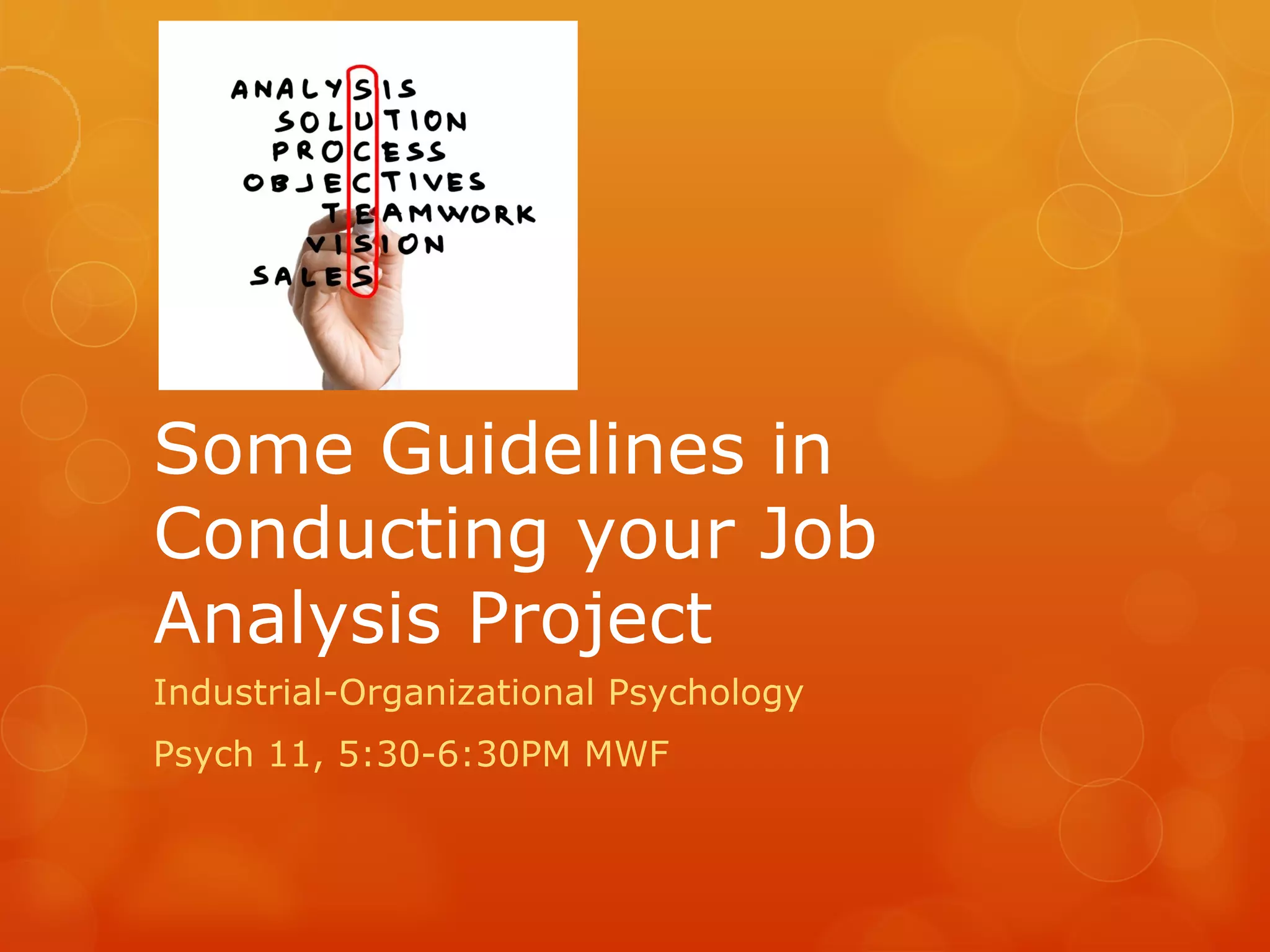 Job analysis project | PPT