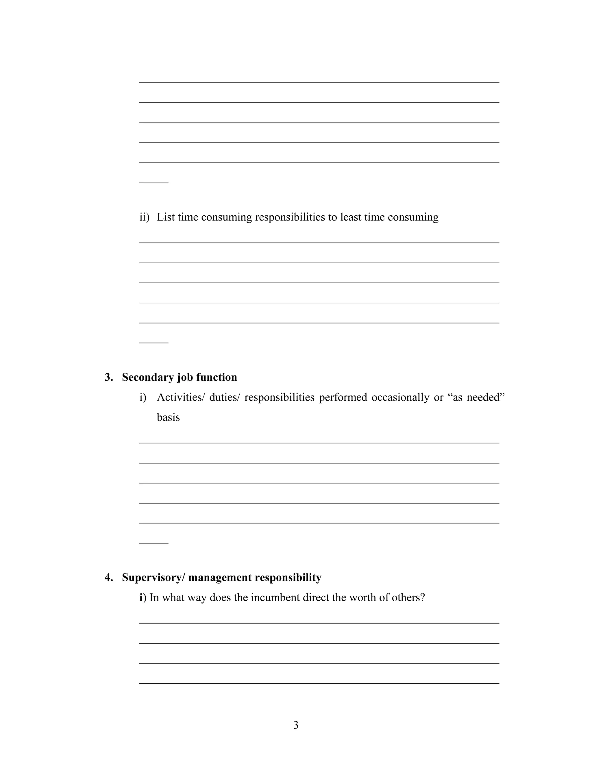 Job analysis questionnaire | DOC