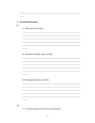 Job analysis questionnaire | DOC