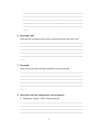 Job analysis questionnaire | DOC