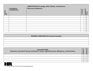 Job analysisrecord | PDF