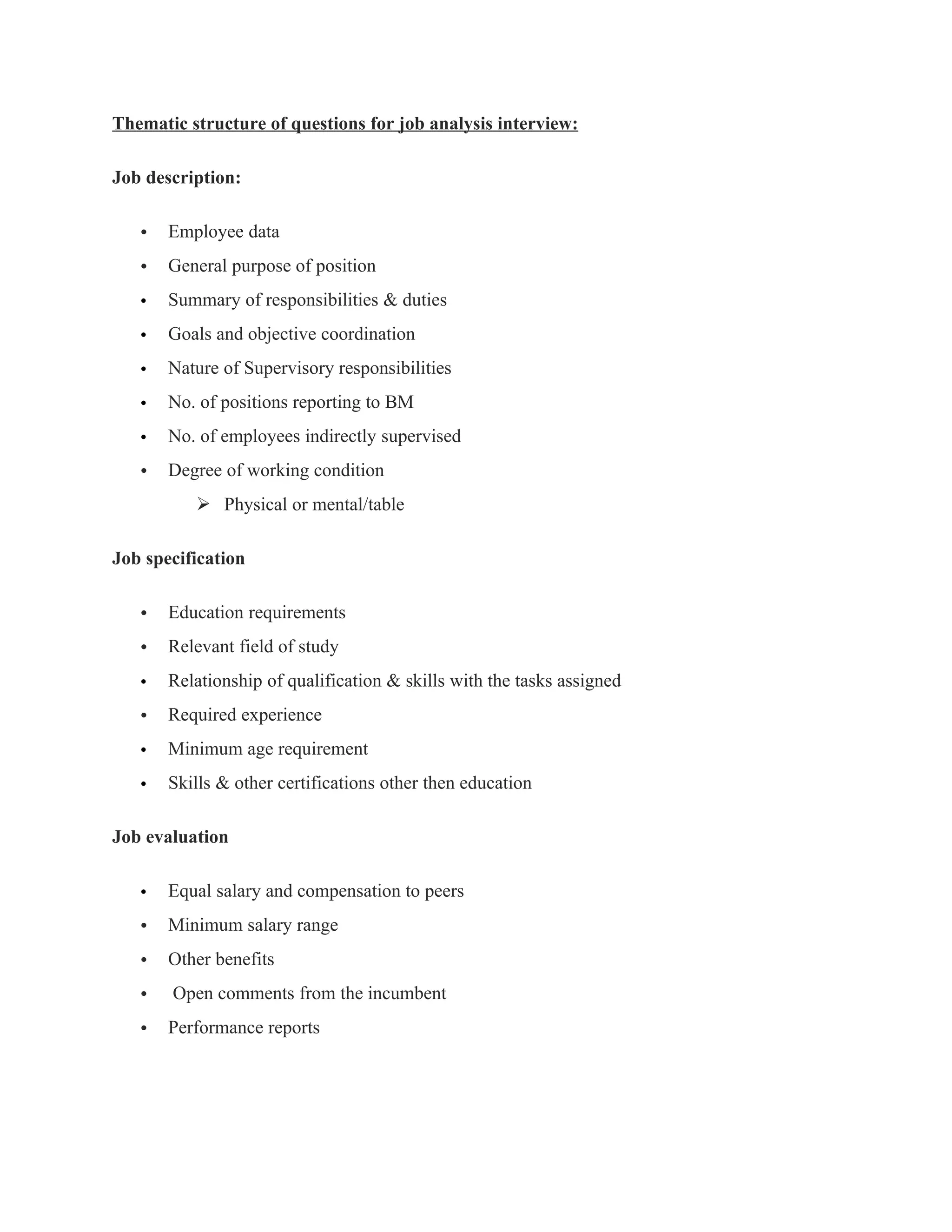 Job Analysis Report | DOC