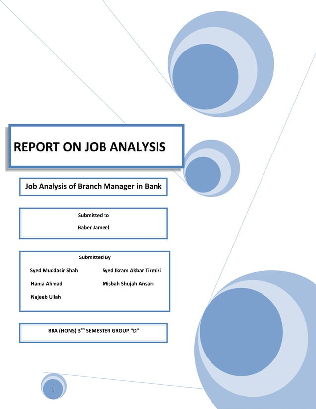 Job Analysis Report | DOC