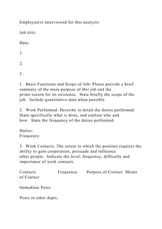 Job Analysis Template #1 Your Position Title ________.docx