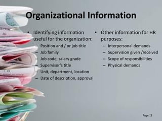 Job analysis with competencies | PDF