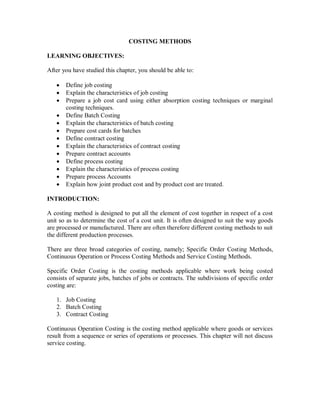 Job and batch costing | PDF
