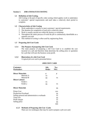 Job and batch costing | PDF