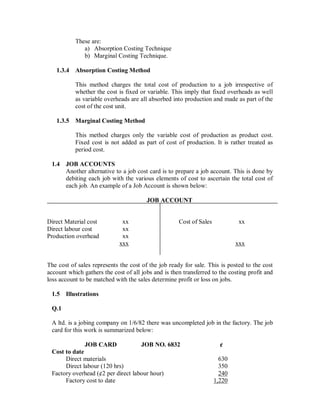 Job and batch costing | PDF
