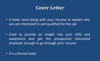 Resume, CV, BIO-DATA - Job Application | PPTX