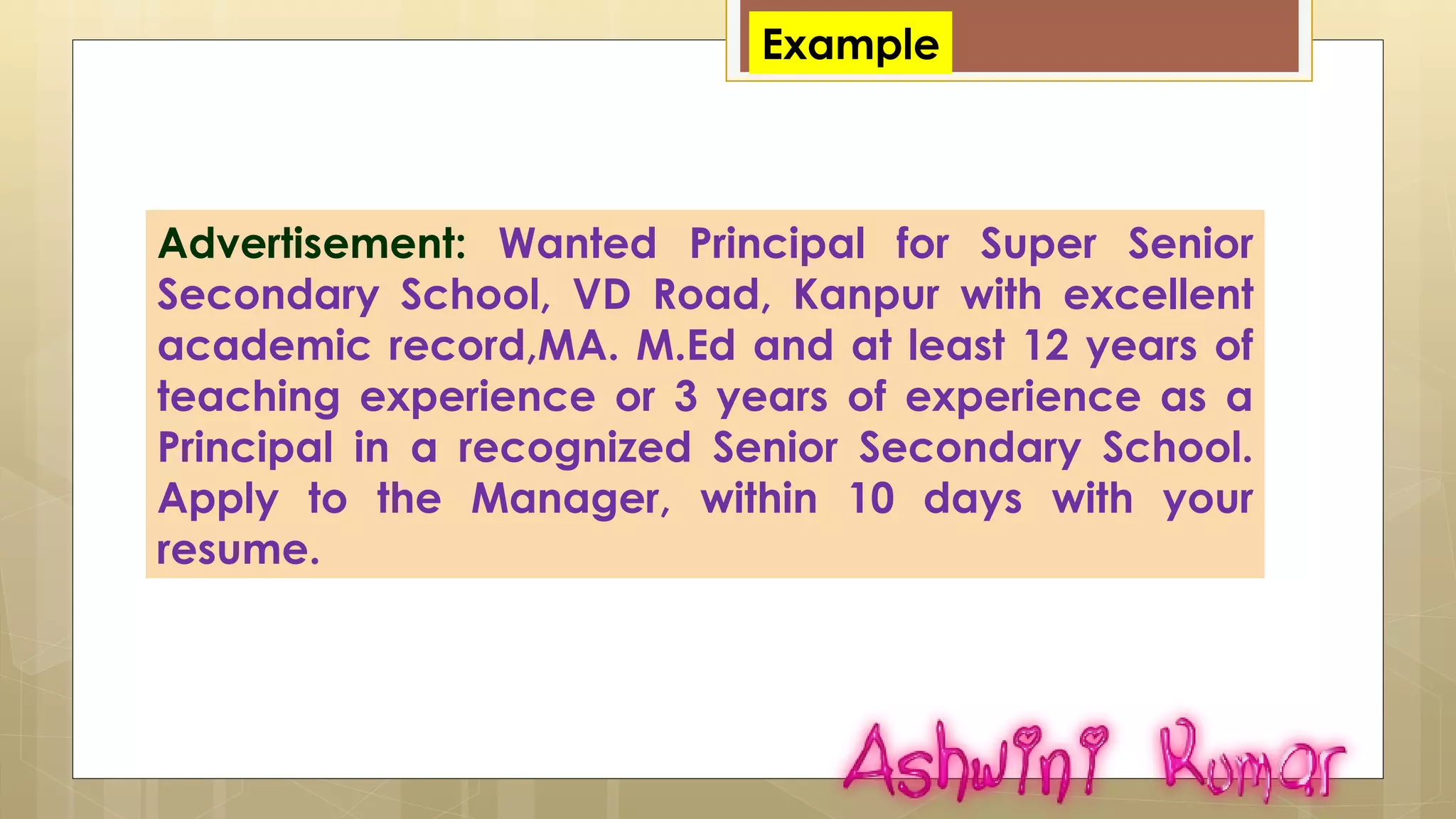 HOW TO WRITE JOB APPLICATION (Class XII) | PDF