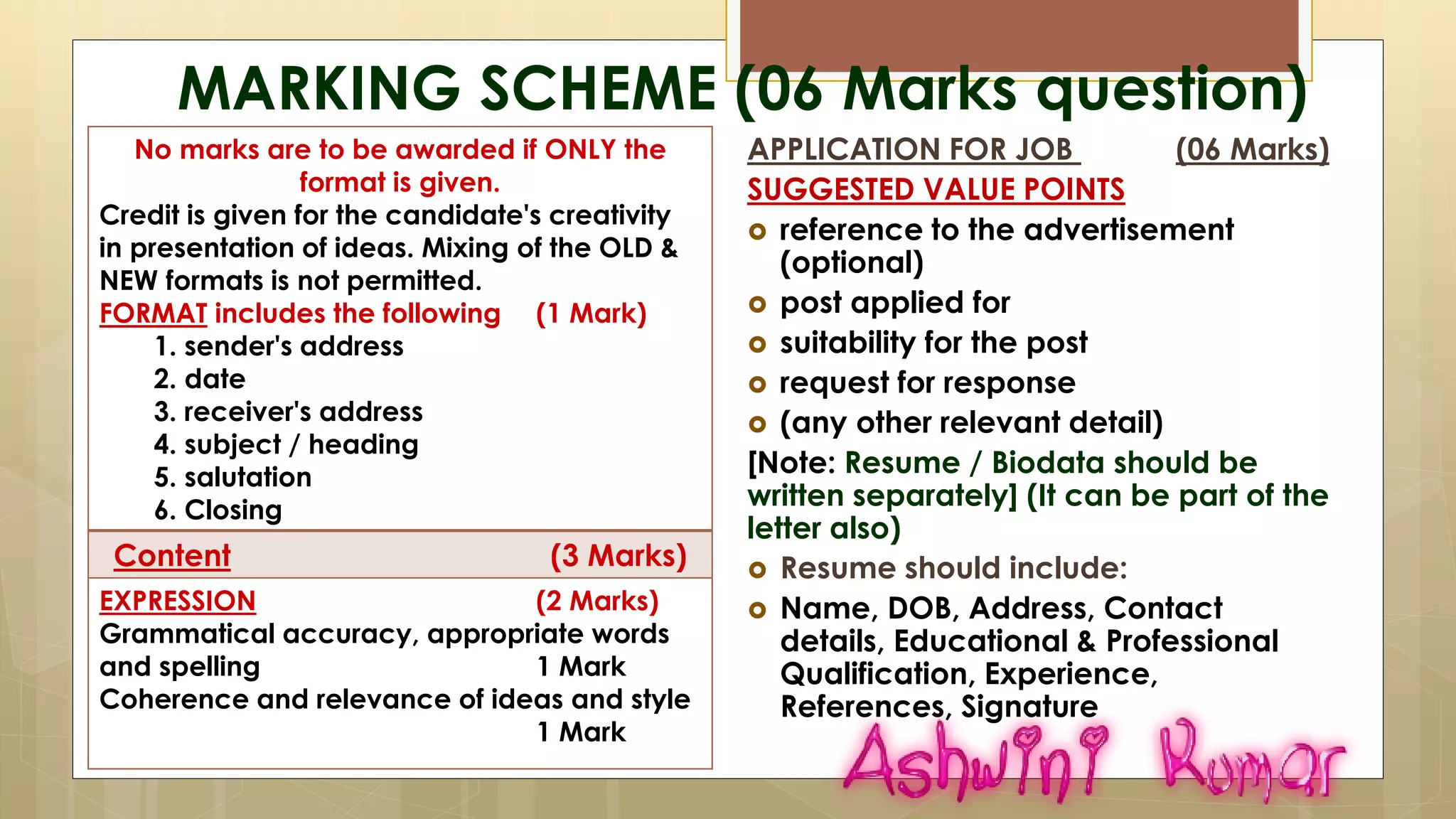 HOW TO WRITE JOB APPLICATION (Class XII) | PDF