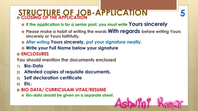 HOW TO WRITE JOB APPLICATION (Class XII) | PDF