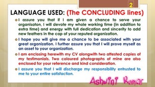 HOW TO WRITE JOB APPLICATION (Class XII) | PDF