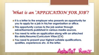 HOW TO WRITE JOB APPLICATION (Class XII) | PDF